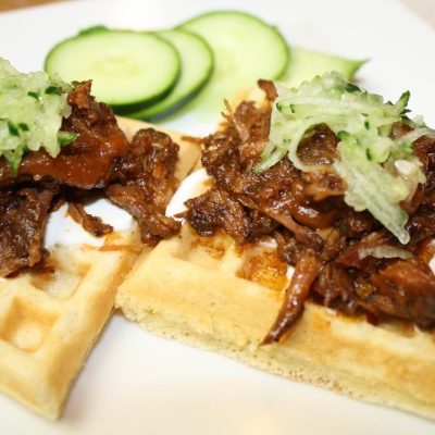 Tamarind Guava BBQ Beef Brisket on Waffles - The Quirino Kitchen