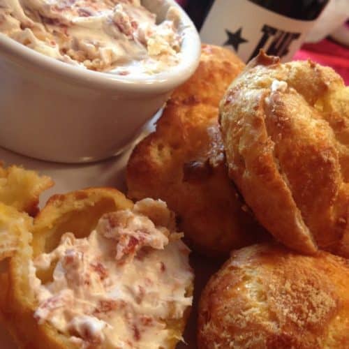 Gougeres -Cheese Puffs and Cream Cheese Spread with Filipino Chorizos ...