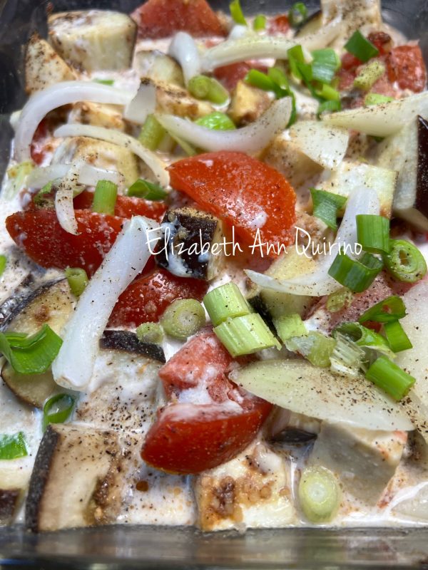 Baked Binagoongan Talong and Kamatis - The Quirino Kitchen