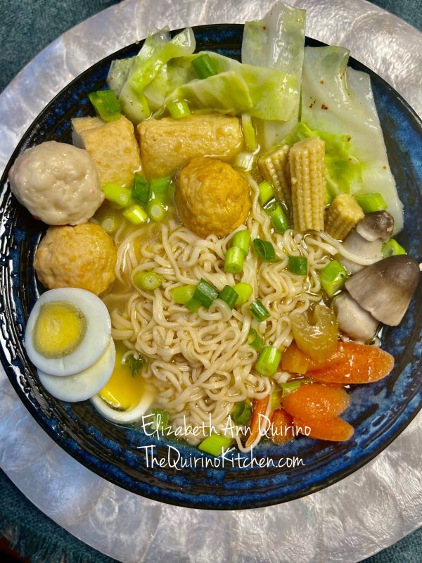 Ramen Soup with Fish Balls and Vegetables - The Quirino Kitchen